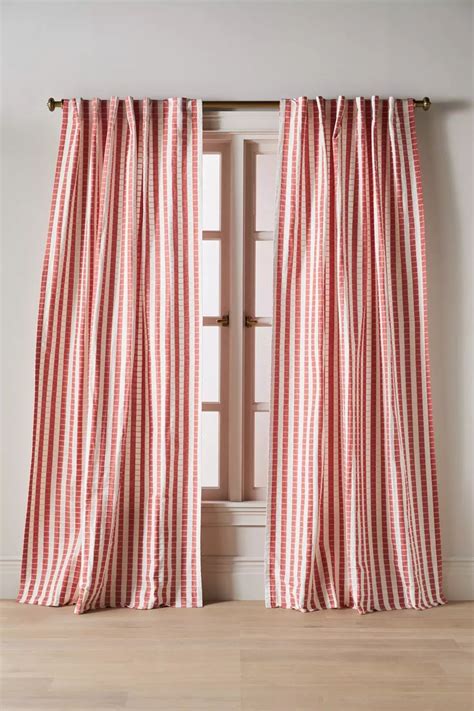 Cotton Woven Stripe Curtain Striped Curtains Unique Curtains Cotton