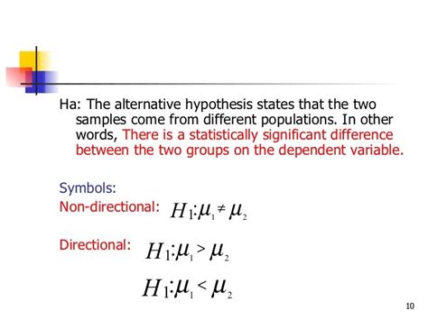 Non Directional Hypothesis Example
