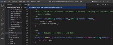 The Active Text Editor Doesnt Provide Symbol Information In Solidity · Issue 157418