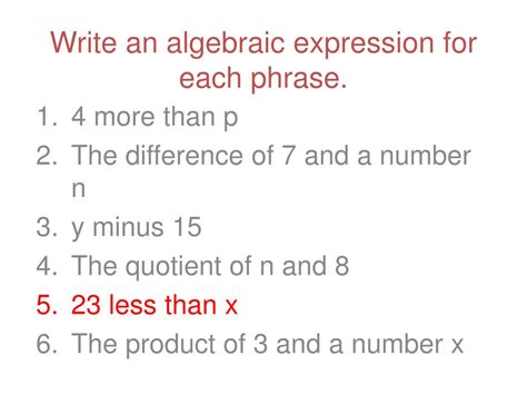 PPT Write Algebraic Expressions PowerPoint Presentation Free Download ID