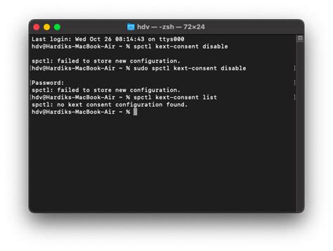 can t execute the command usr sbin spctl kext consent add zym2etk3e7