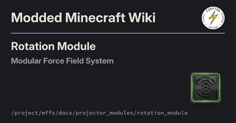 rotation module modular force field system