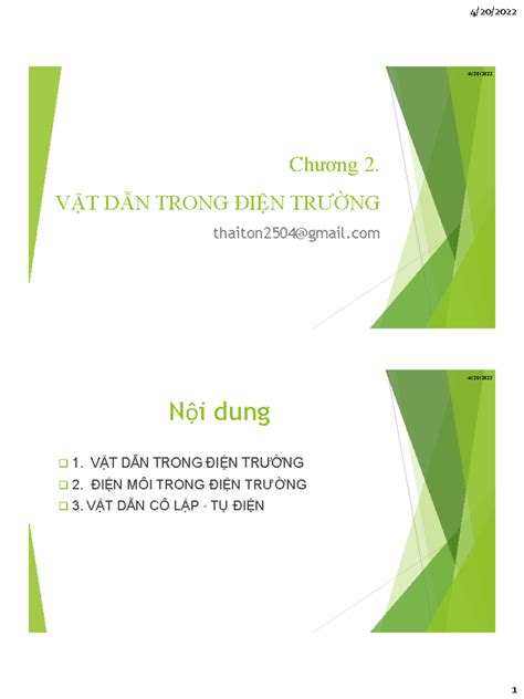 p part SVver vật lý phần Chương VẬT DẪN TRONG ĐIỆN TRƯỜNG thaiton gmail