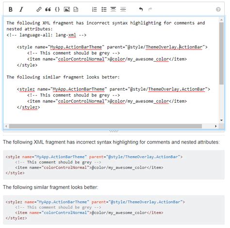XML Syntax Highlighting Bug For Elements Meta Stack Exchange