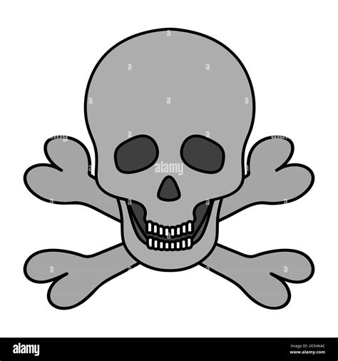 Skull And Crossbones Colored Vector Illustration Pirate Symbol Jaw