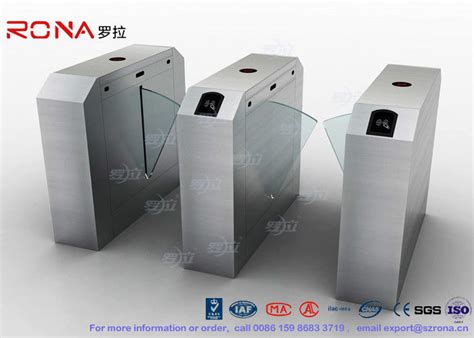 Pedestrian Turnstile Flap Barrier Gate Access Control System Half Height 550mm Passage Width