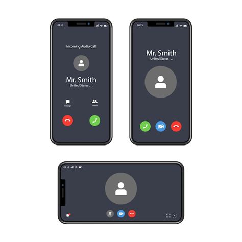 Premium Vector Video Call User Interface Smartphone Screen Displays Video Call Vector Illustration
