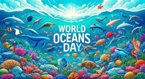 Premium Photo World Oceans Day Featuring A Variety Of Sea Animals