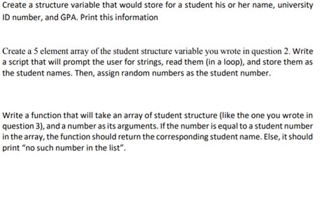 Solved Create A Structure Variable That Would Store For A