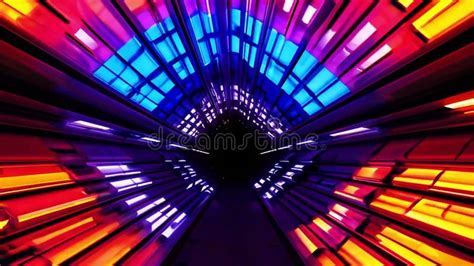 Beat Reactive Tunnel With Dynamic Light Layers Pulsing To Music