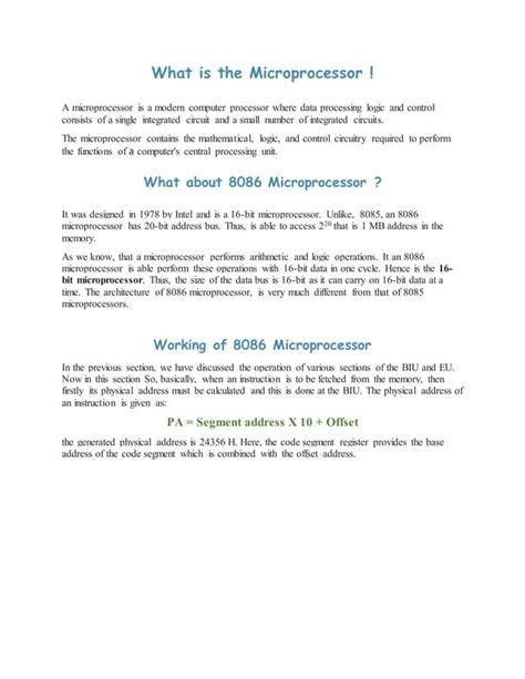 Details 8086 Microprocessor Pdf