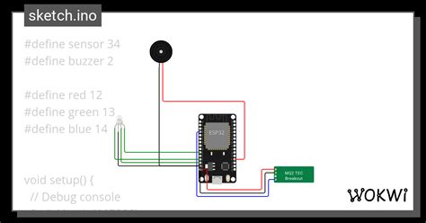Gas Sensor Project Mq2 Wokwi Esp32 Stm32 Arduino Simulator