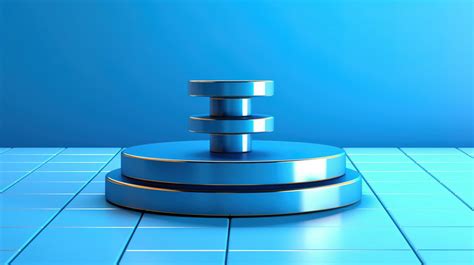 Multilayer 3d Illustration Of A Blue Background With Glossy Surface And Stacked Squares