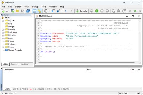 Create Expert Advisor Ea Metatrader45 User Guide Myforex™
