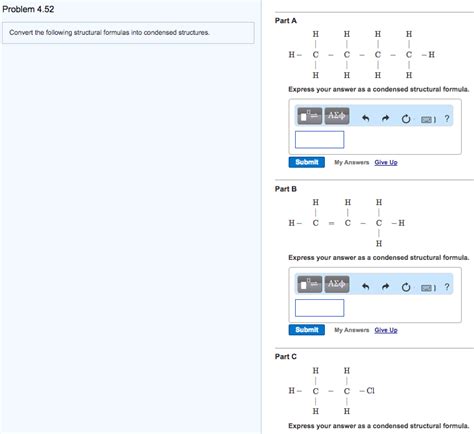 Solved Problem 4 52 Part A Convert The Following Structural Chegg Com
