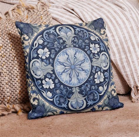 Blue Delft Pillow Cover Case Flow Blue Delftware Chinoiserie