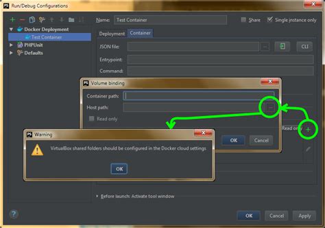 Phpstorm Error With Docker Volumes Virtualbox Shared Folders Should