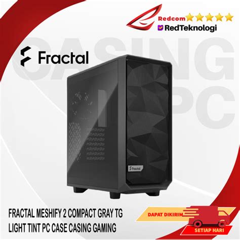 Jual Fractal Meshify 2 Compact Gray Tg Light Tint Pc Case Casing Gaming Jakarta Barat
