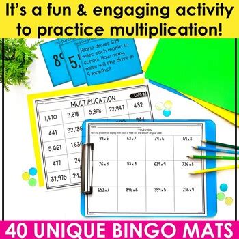 Multi Digit Multiplication Bingo Game By Teaching To The Th Degree