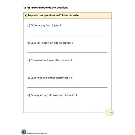 Compréhension De Lecture Pâques