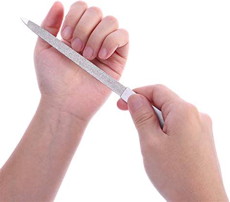Diamond Nail File 2 Pack 7 Inch Stainless Steel Double Sided File