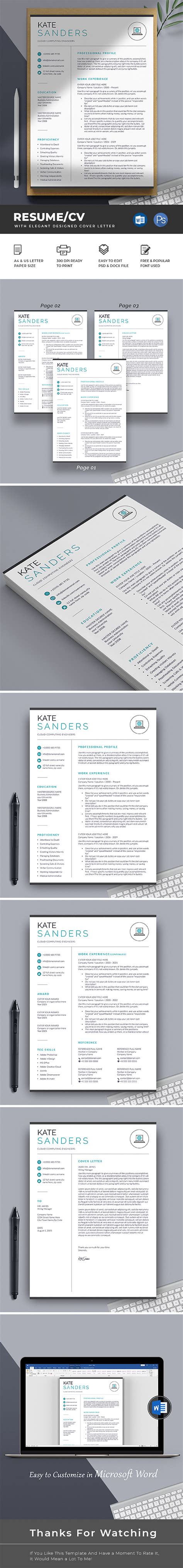 Canva Professional Cloud Computing Engineers Resume Template