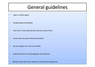 MLA Paper Format PPT