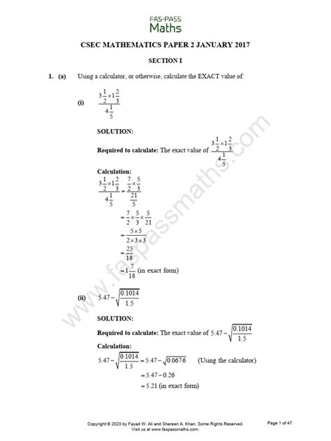 Csec Maths 2017 January Past Paper Solutions Pdf Triangle Circle