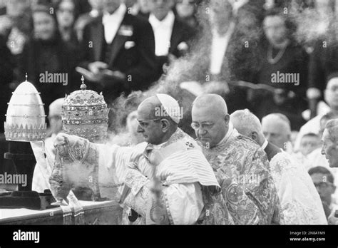 Pope Paul Vi Swings An Incense Burner Next To His Beehive Shared Crown