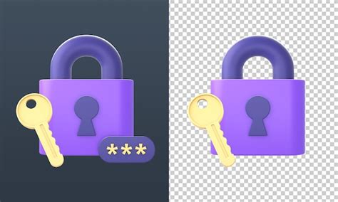 Premium Psd 3d Yellow Purple Padlock And Key Icons For Ui Ux Web Mobile Apps Social Media Ads