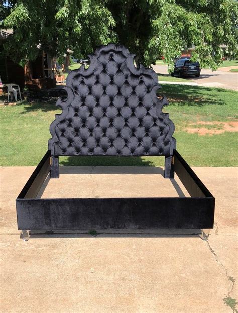 Tufted Tall Headboard French Curvy Tufted Scalloped Extra Tall Etsy