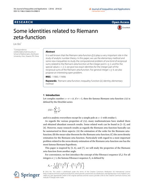 pdf some identities related to riemann zeta function