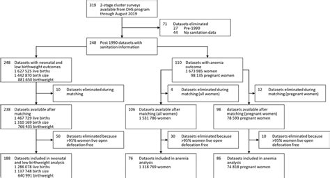 flow chart of included demographic health surveys dhs demographic and