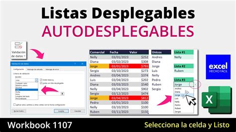 Listas Desplegables En Excel Con Despliegue Automático 100 Interactivas Youtube