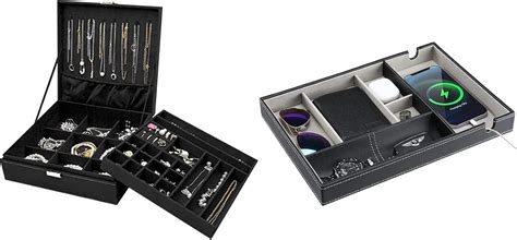 Amazon Com ProCase Jewelry Box Bundle With Valet Tray Clothing Shoes Jewelry