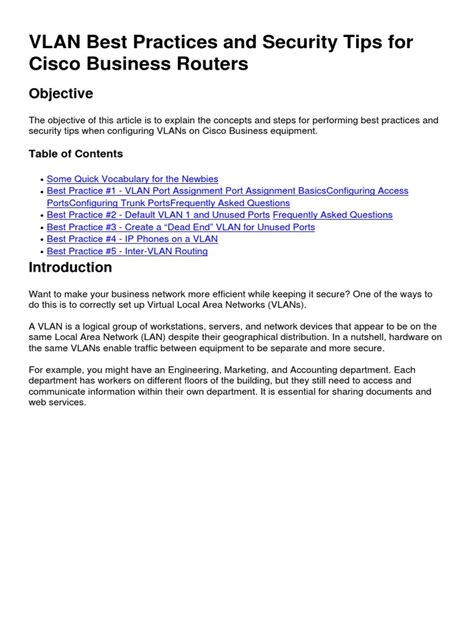 1778 Tz Vlan Best Practices And Security Tips For Cisco Business Routers Download Free Pdf