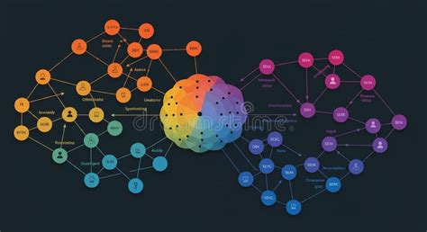 Multicolored Circular Diagram Illustrating Interconnected Nodes On A