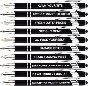 Amazon Com Ranessa 10pcs Fuck Pens Set Swear Word Pens Fun Pens For Adults Funny Office