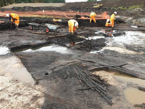 the early mesolithic tepee timber structure 2 and hearth during