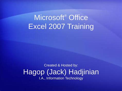 PDF Microsoft Office Excel 2007 Training Lamission Edu Office 2007 Excel Shown Here