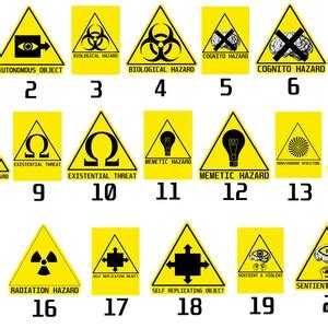 SCP Warning Sign Stickers Etsy