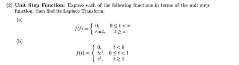 Solved Unit Step Function Express Each Of The Following