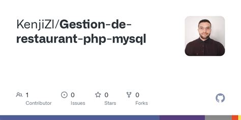 Github Kenjizlgestion De Restaurant Php Mysql