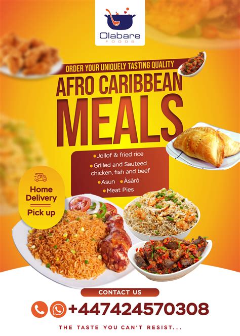 Flyer Design For A Caribbean Meals Company Food Food Poster Design Food Design