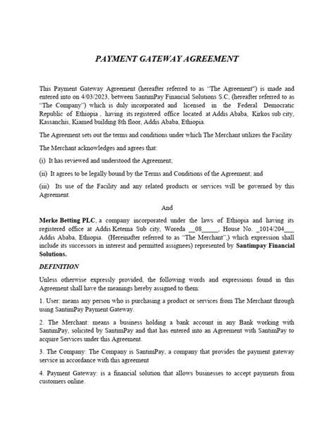 Gateway Agreement Updating Docs Pdf Credit Card Breach Of Contract