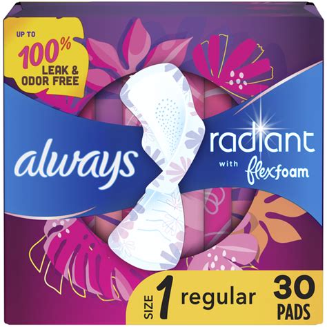 Always Radiant Regular Sanitary Pads With Wings Same Day Delivery Or