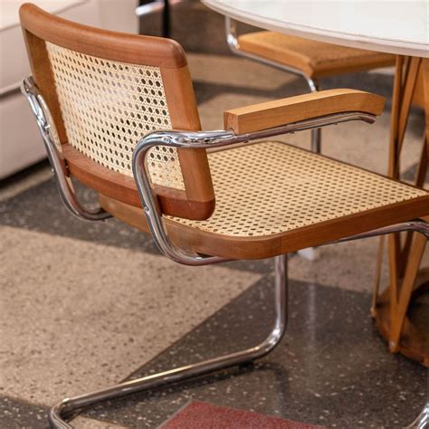 Cadeira Cesca Com Braço Tela Sextavada E Base Aço Cromado 70893