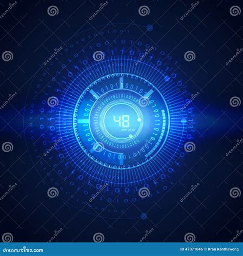 Illustration Of Binary Code On Abstract Technology Background Stock Vector Illustration Of