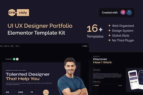 Crevidy Ui Ux Designer Portfolio Elementor Pro Template Kit