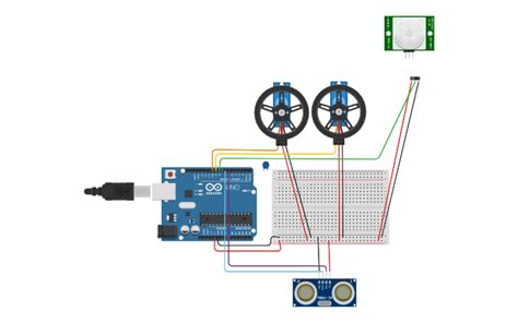 Circuit Design Robot Sumo Arduino Bloques Tinkercad